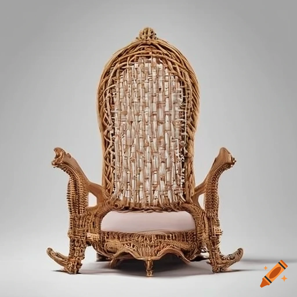 Wicker chair throne on Craiyon