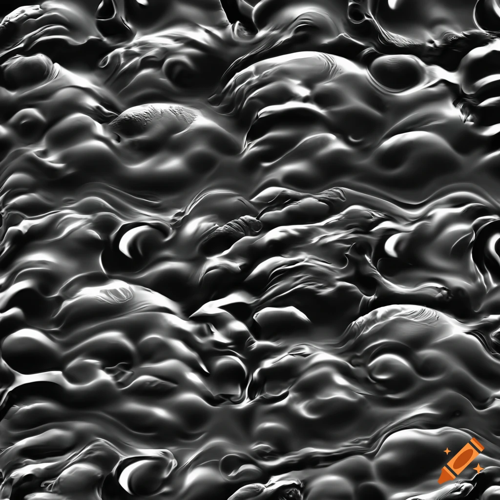 Abstract black and white texture of carbon magma bubbles and ...