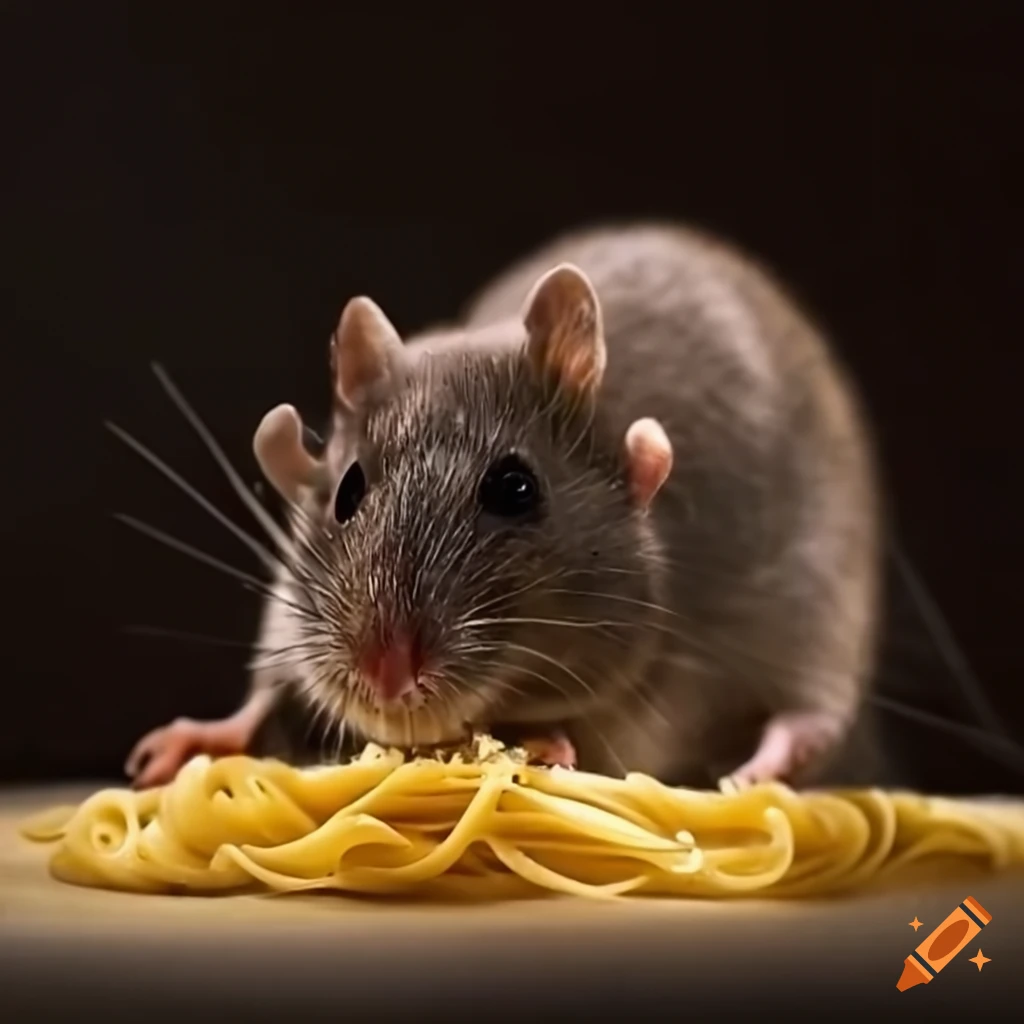 Rat cooking pasta on Craiyon