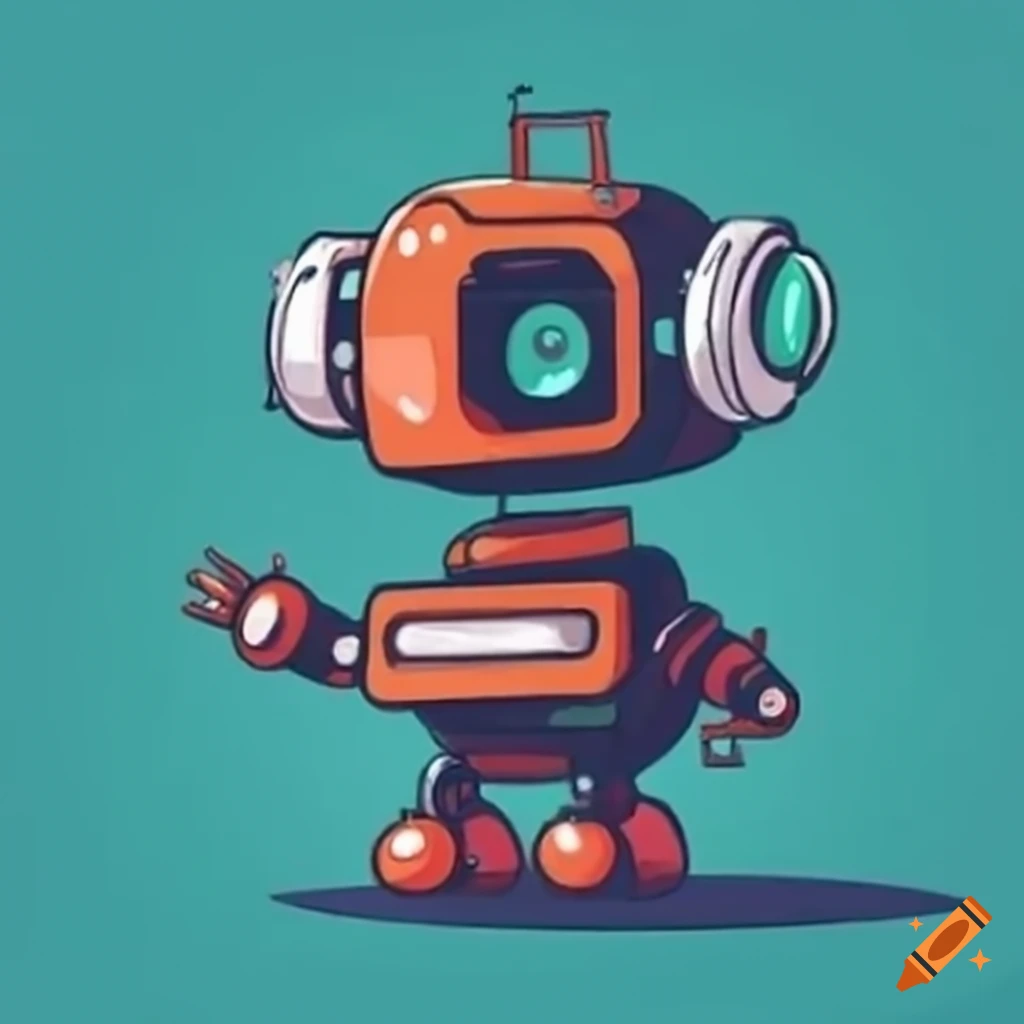 Cool robot listening to music on a rooftop on Craiyon