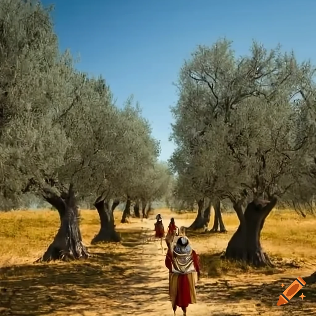 Roman soldier among olive trees on a sunny day on Craiyon