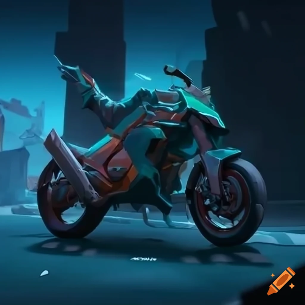 Moto engine in a setting that resembles the game valorant on Craiyon