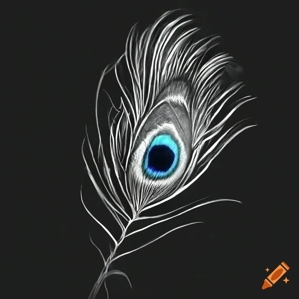 Peacock long feather on Craiyon