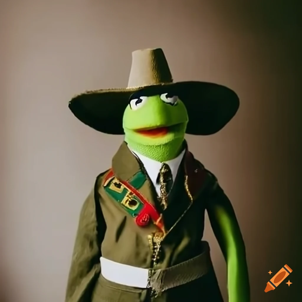 Kermit impersonating a historical south american leader with strong ...