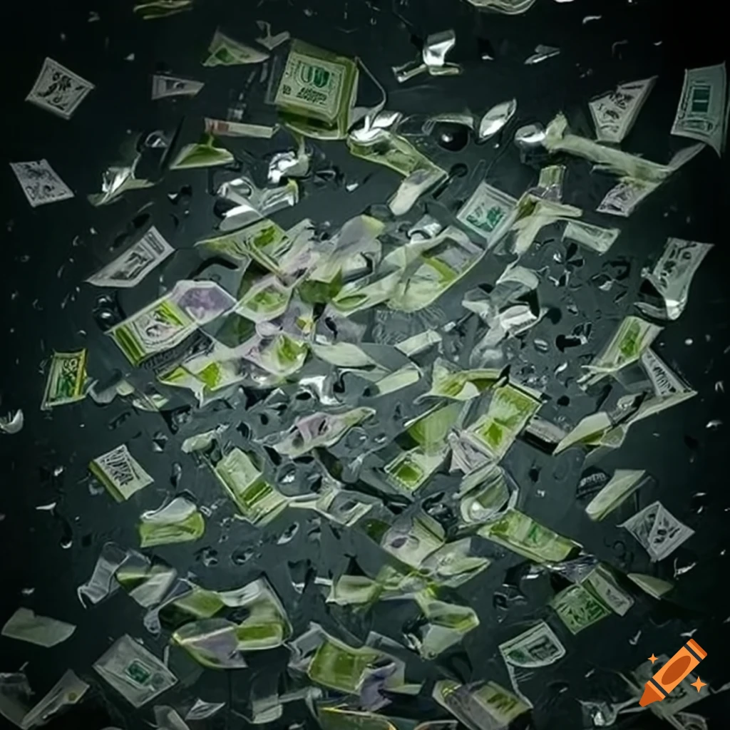 Money rain concept illustration on Craiyon