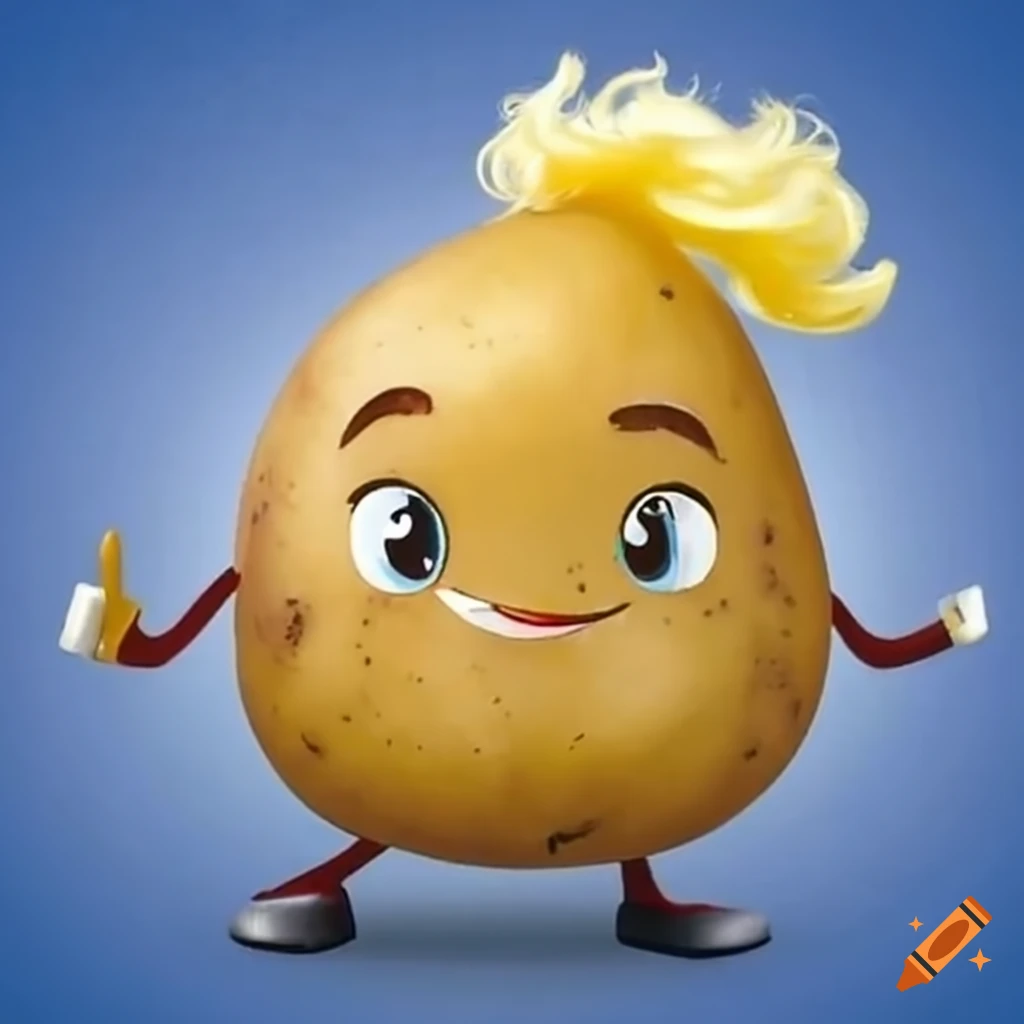 Potato with a blonde wig on Craiyon