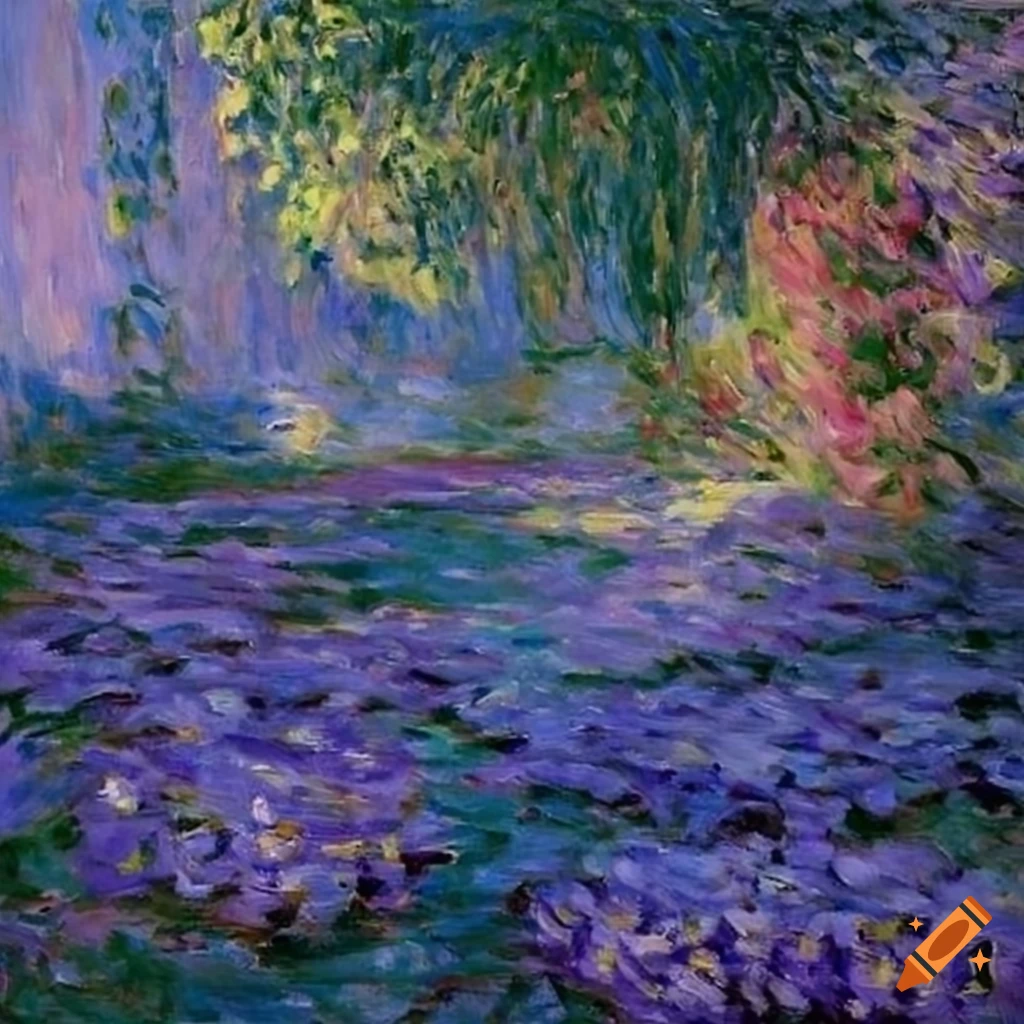 Violets by claude monet painting on Craiyon