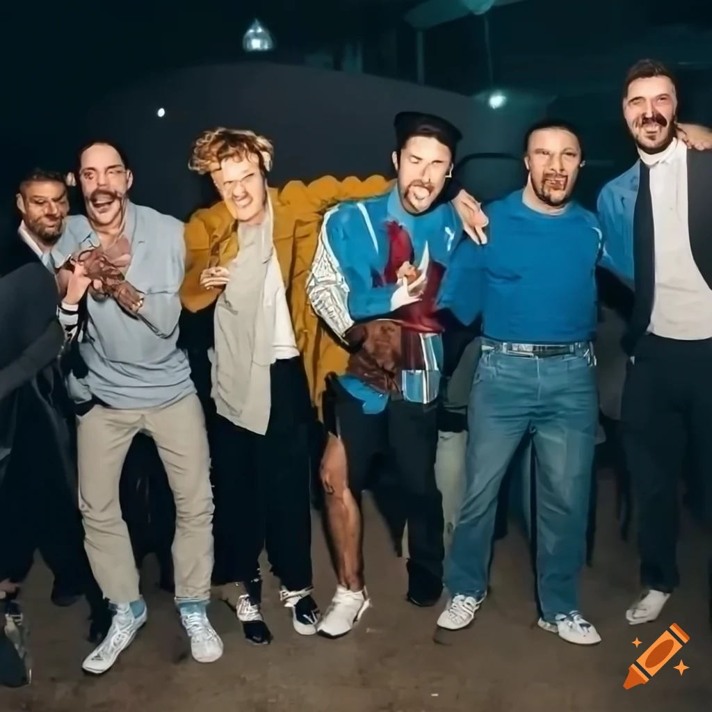 Group of friends wearing adidas superstar sneakers socializing and ...