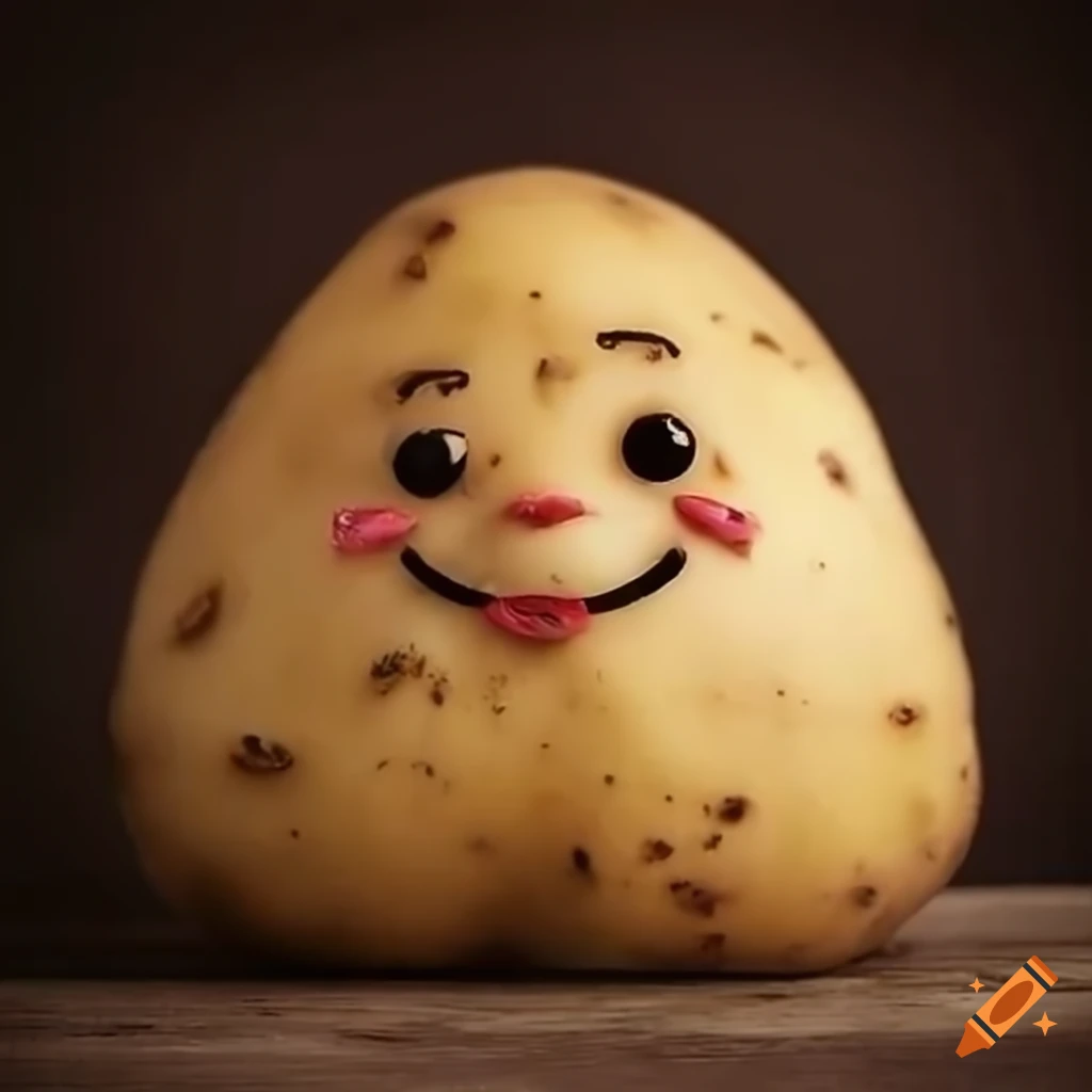 Cute happy sentient potato on Craiyon