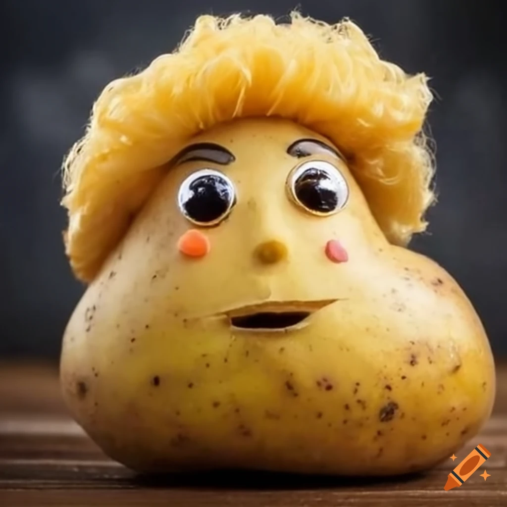 Potato with a blonde wig on Craiyon