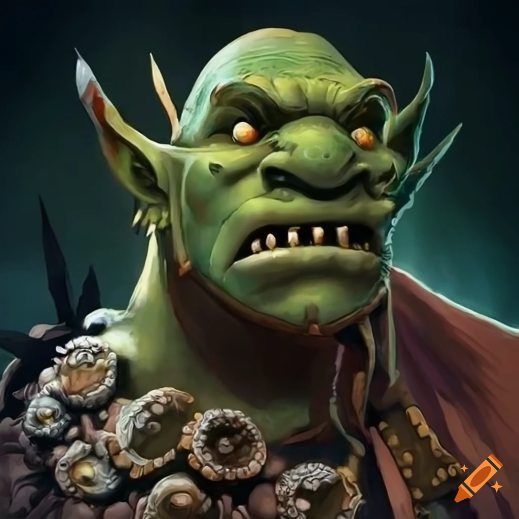 Friendly orc in unique sea-inspired armor on Craiyon