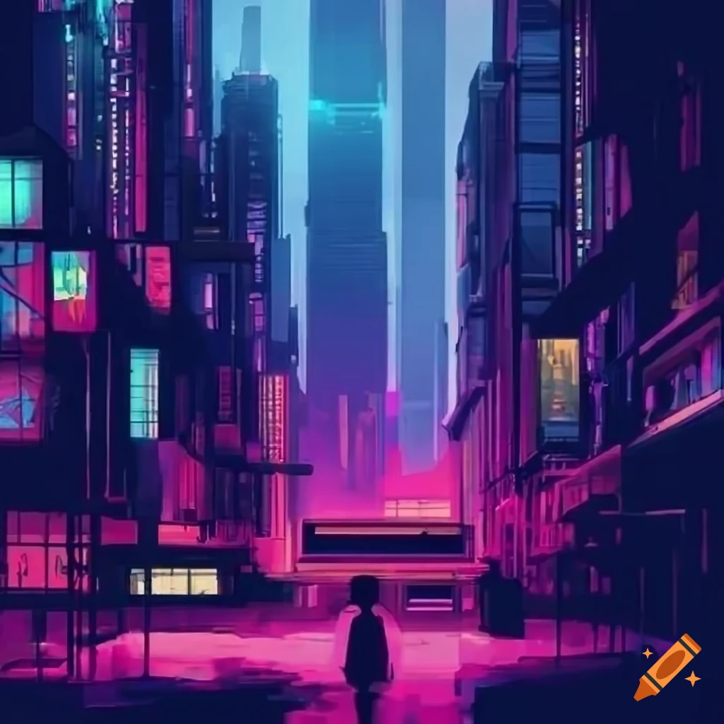 Retro-futurism cyberpunk cityscape on Craiyon