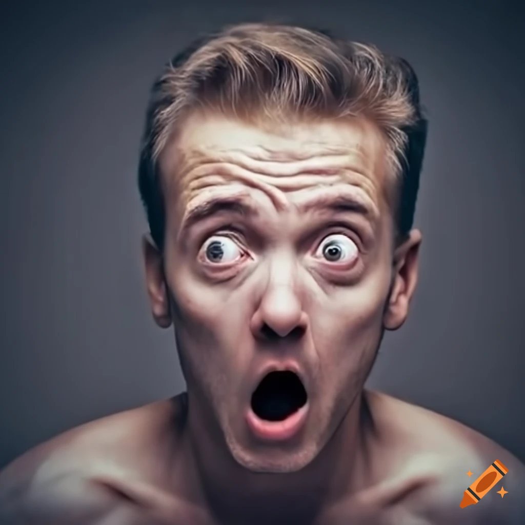 Shocked man on Craiyon