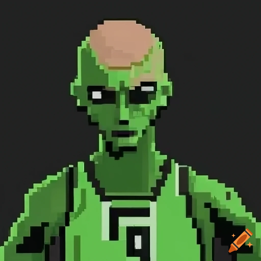 Pixelated artwork of a bald duros alien basketball player dunking on ...