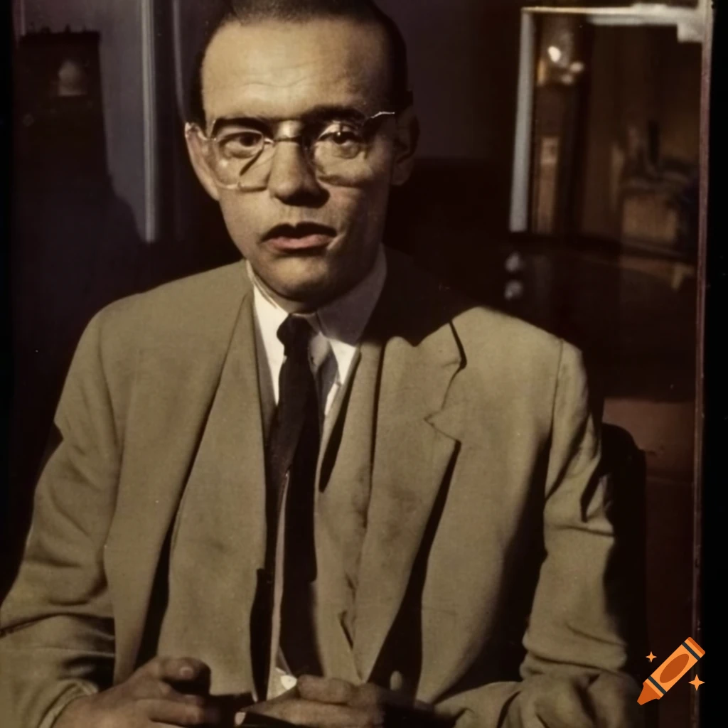 Photo of secretive figure in 1950s by american photojournalist on Craiyon