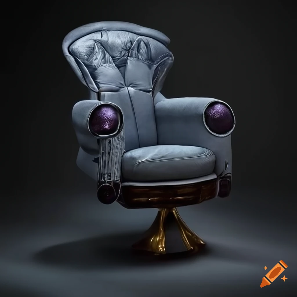 Luxury armchair in a sci-fi hyperrealistic design on Craiyon