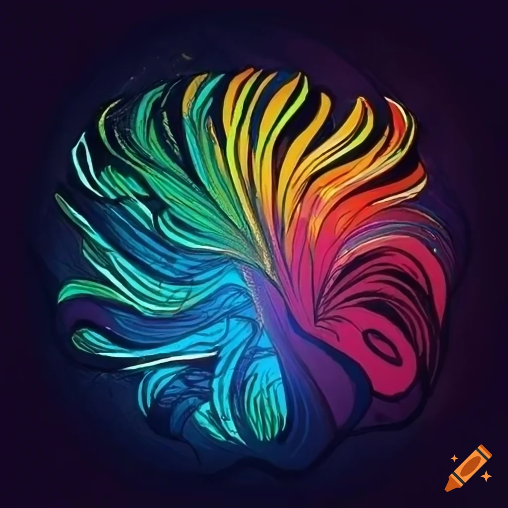 Vibrant doodle with dynamic shapes on Craiyon