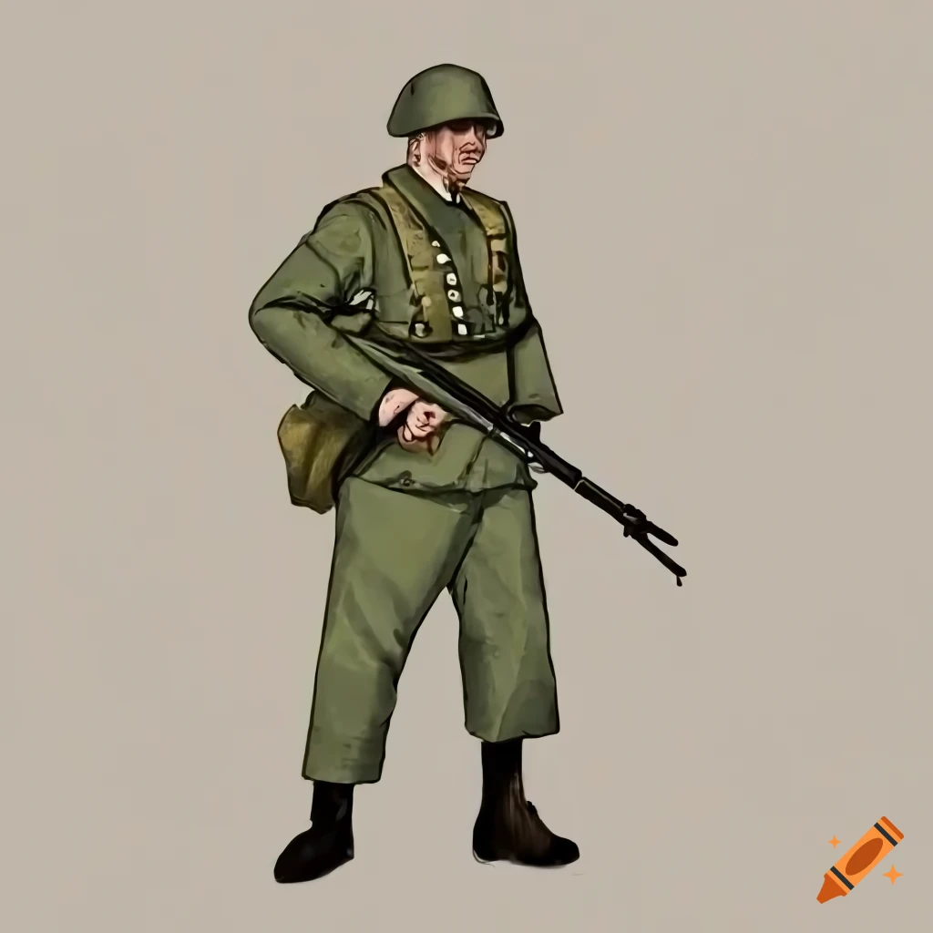 Pixel art of a World War II soldier in uniform on Craiyon