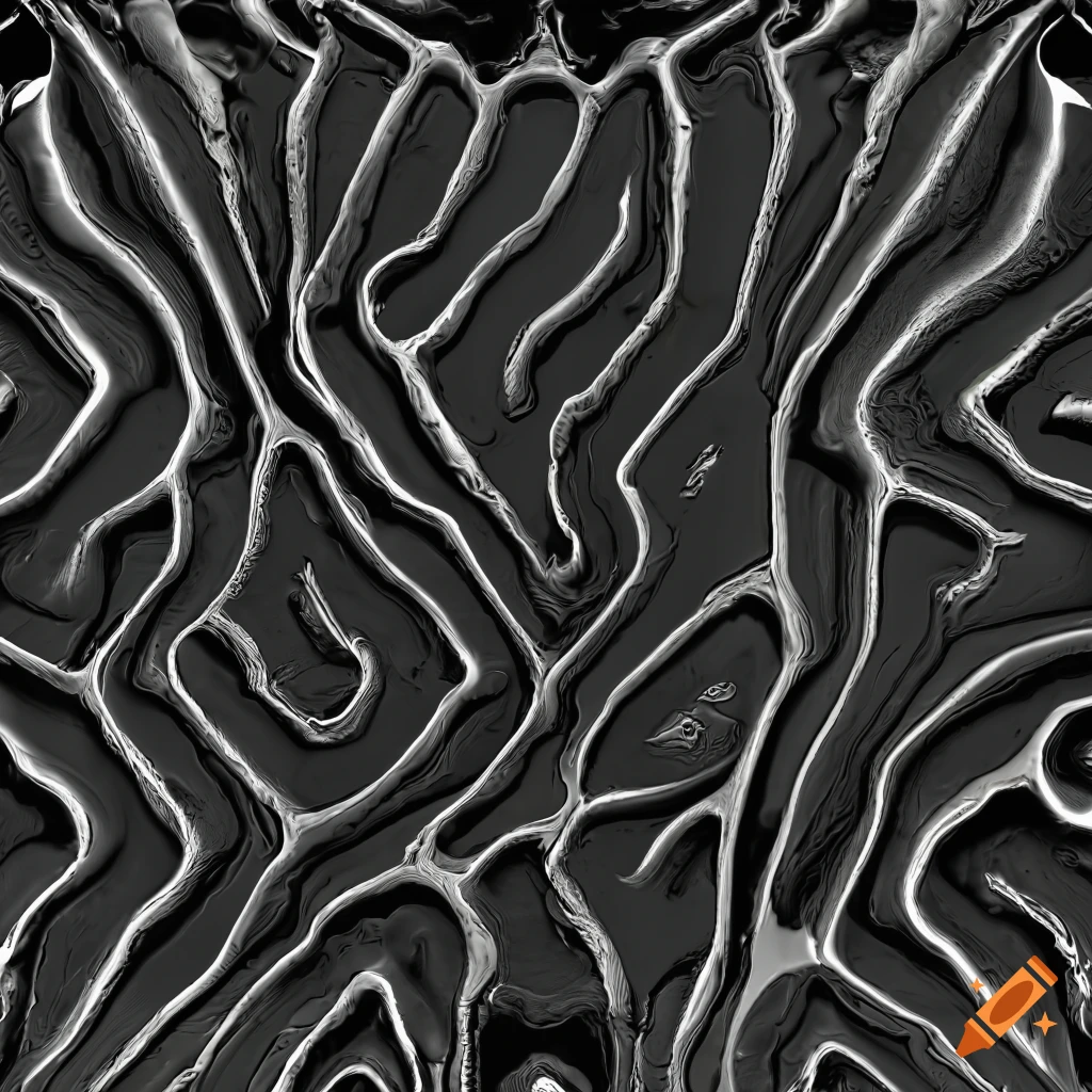 Abstract biomechanical rib texture in black and white on Craiyon