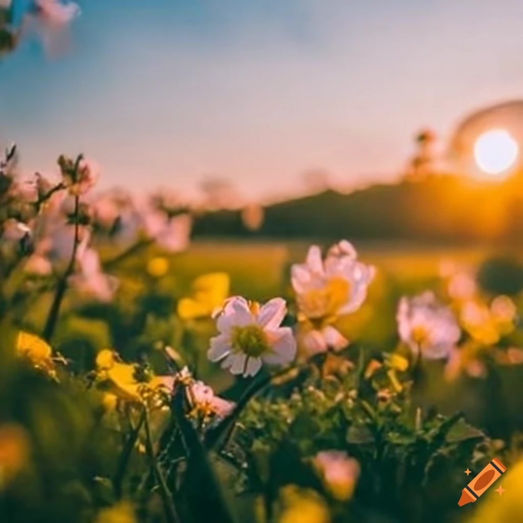 Aesthetic spring photography on Craiyon