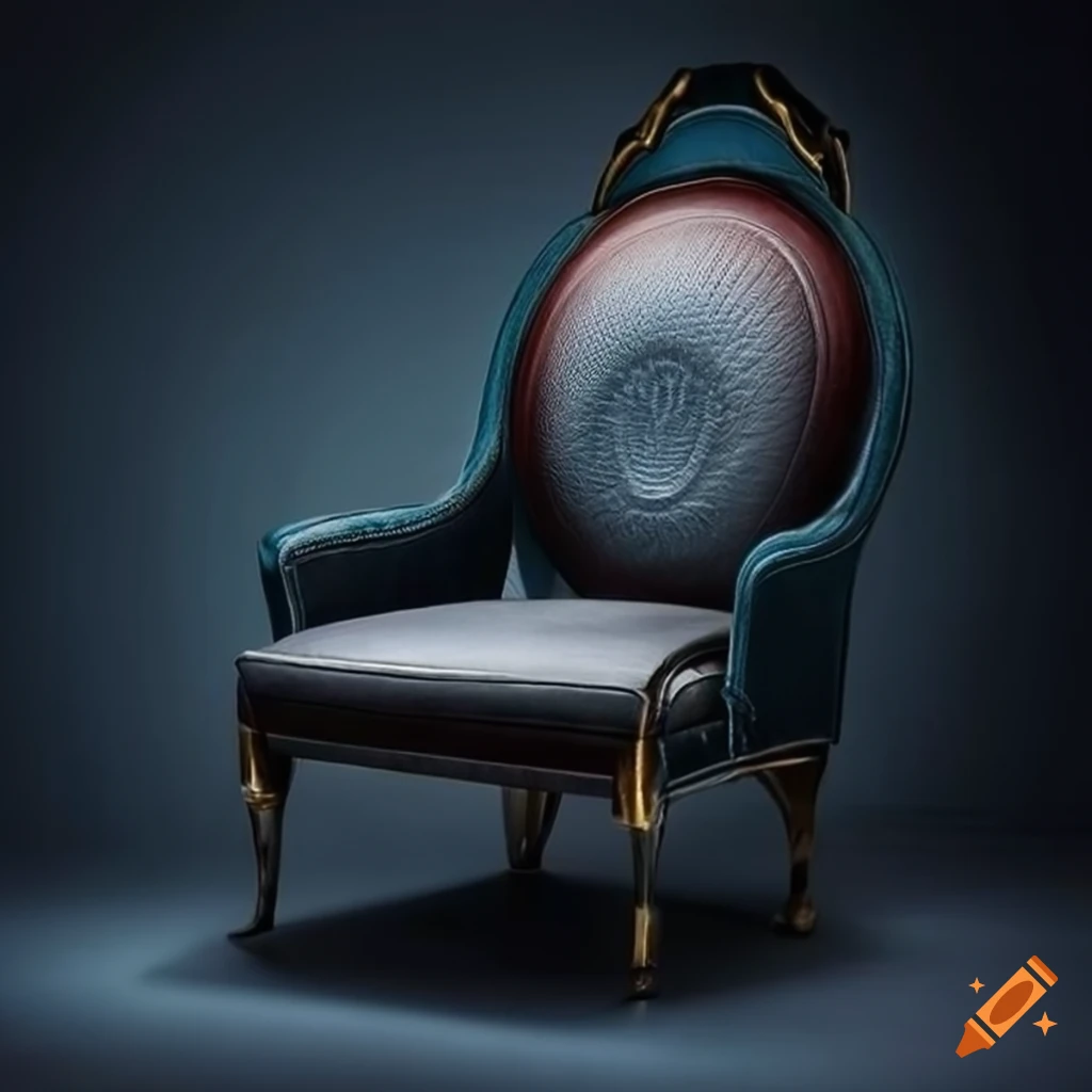 Luxury science-fiction armchair design in hyperrealistic style on Craiyon