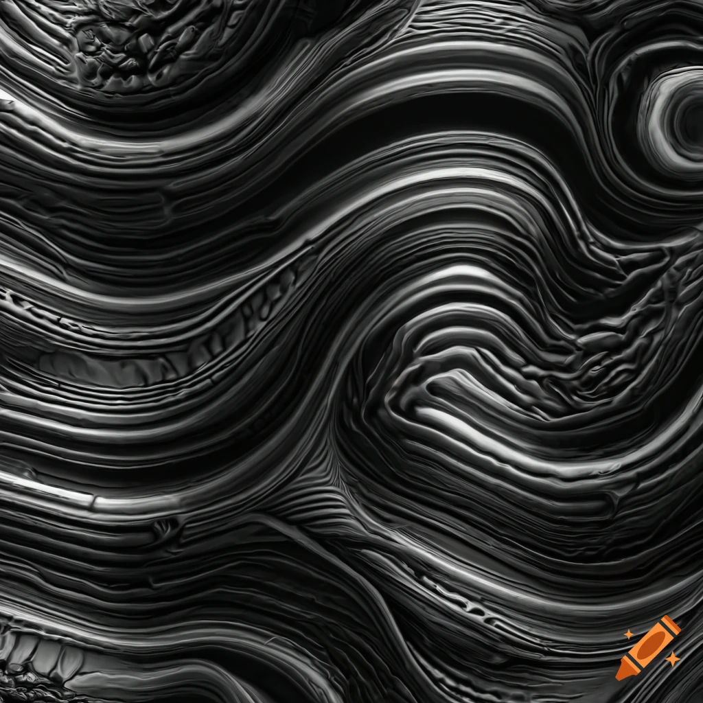 Seamless black and white 3D texture of biomechanical warms rib in alpha ...