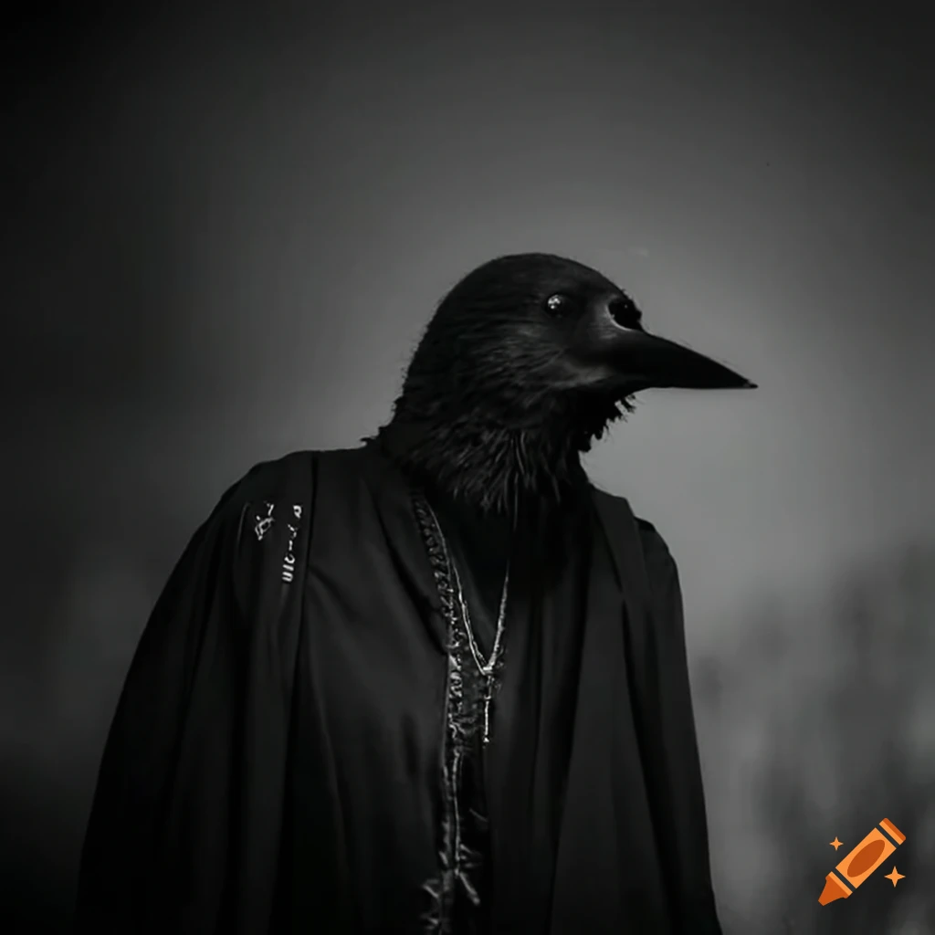 Rapper jelly roll in costume as the crow character on Craiyon