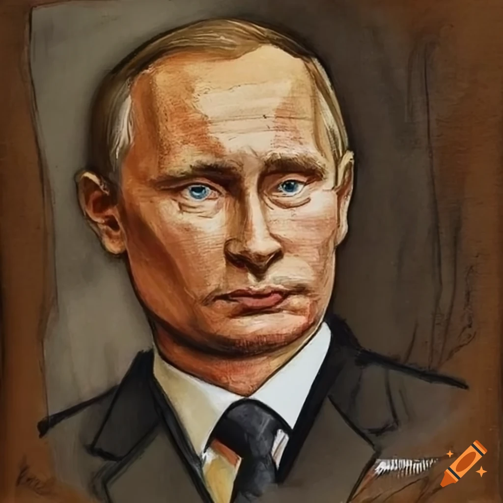 Criminal composition sketch portrait of Vladimir Putin in the 1950s on ...