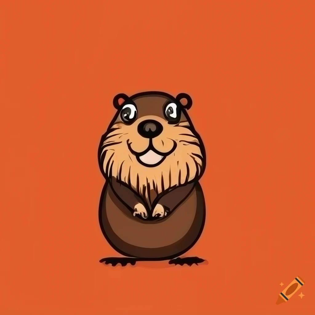 Simple vector drawing of a beaver on Craiyon
