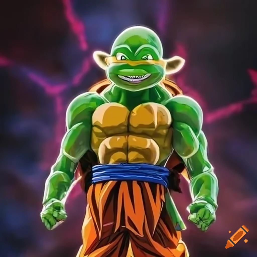 Ninja turtles in super saiyan form artwork on Craiyon