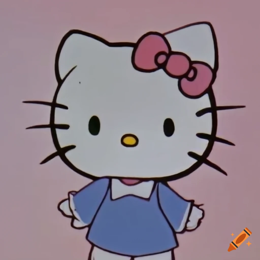 1960s anime ova character 'hello kitty' on white background on Craiyon