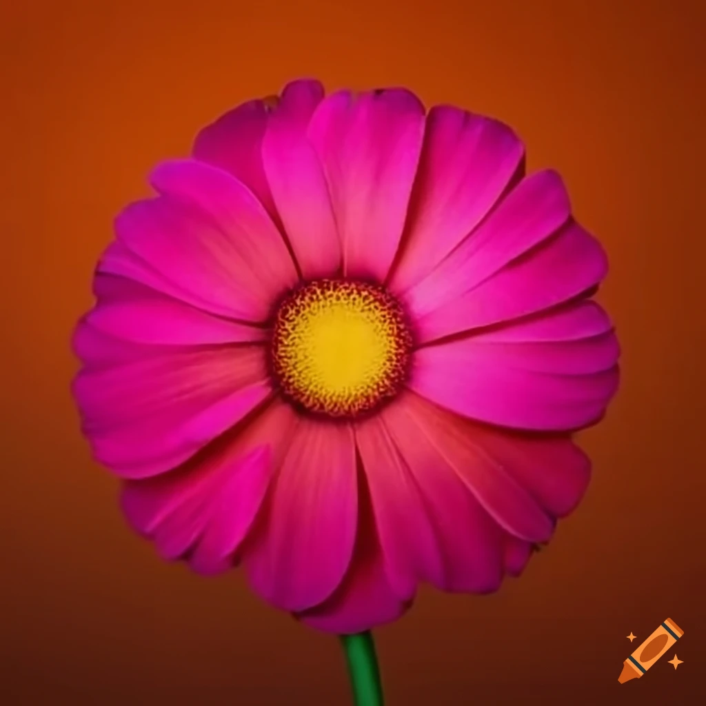 Bright flower on solid background on Craiyon