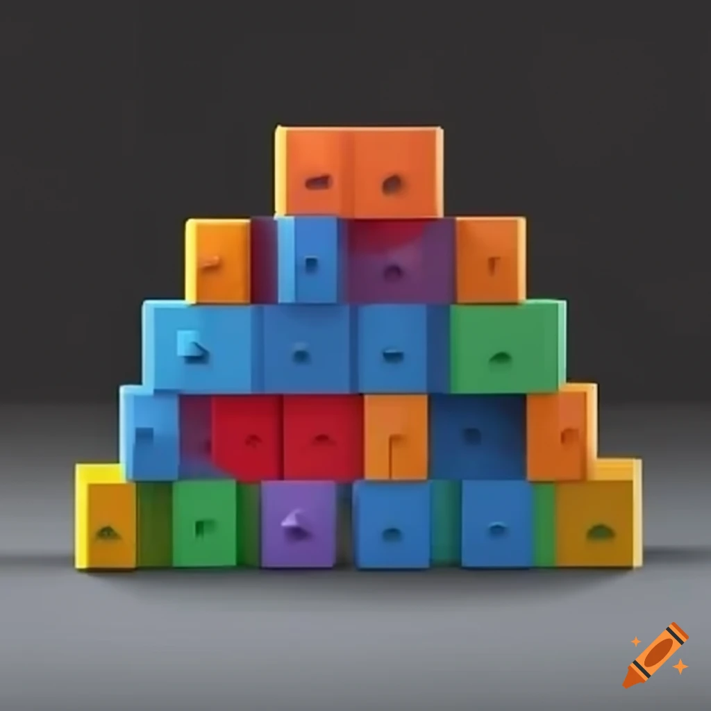 Team logo of building stairs with blocks on Craiyon