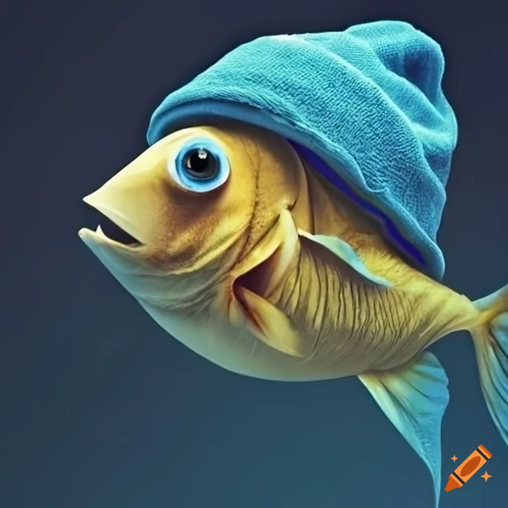 Fish with a beanie hat on Craiyon