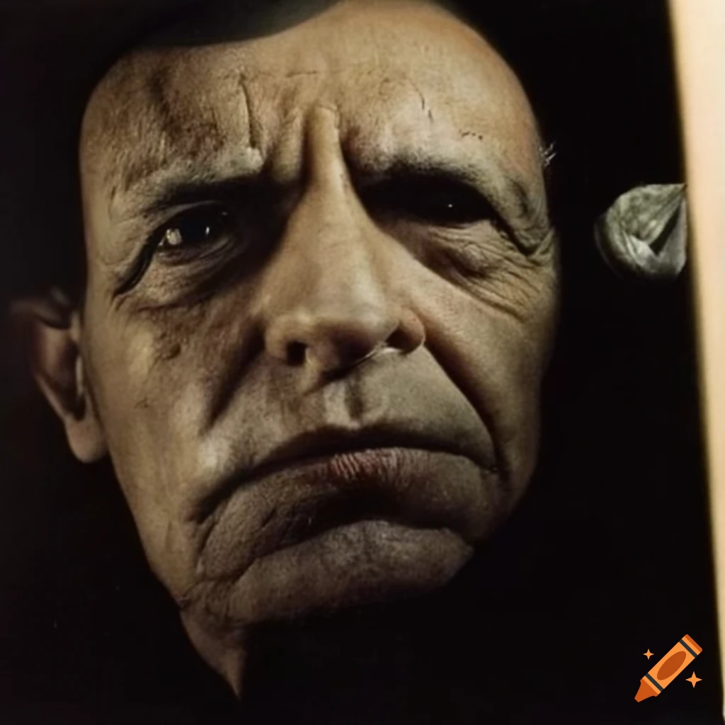 Photo of secretive figure in 1950s by american photojournalist on Craiyon