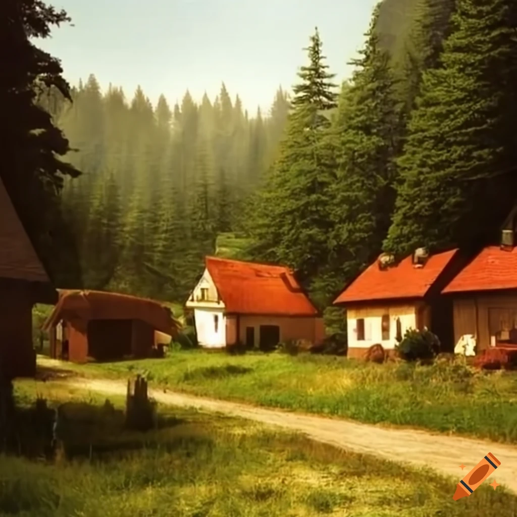 Scenic outdoor village in czechoslovakia on Craiyon