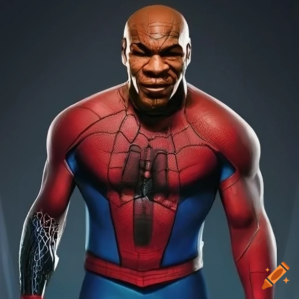 Mike tyson portrayed as spider-man on Craiyon