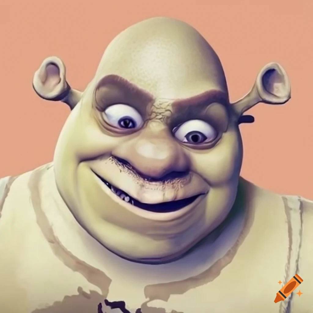 White skin shrek on Craiyon