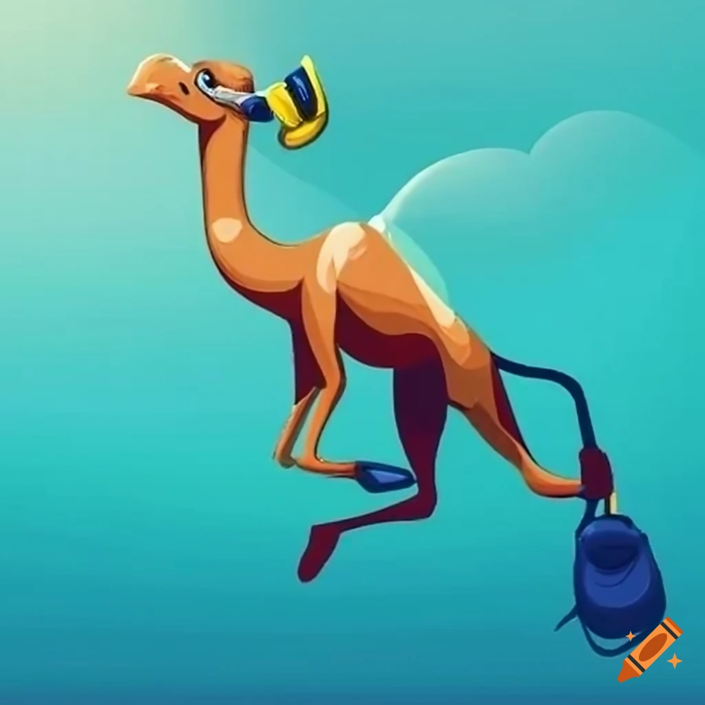 Snorkeling camel with snorkeling gear on Craiyon