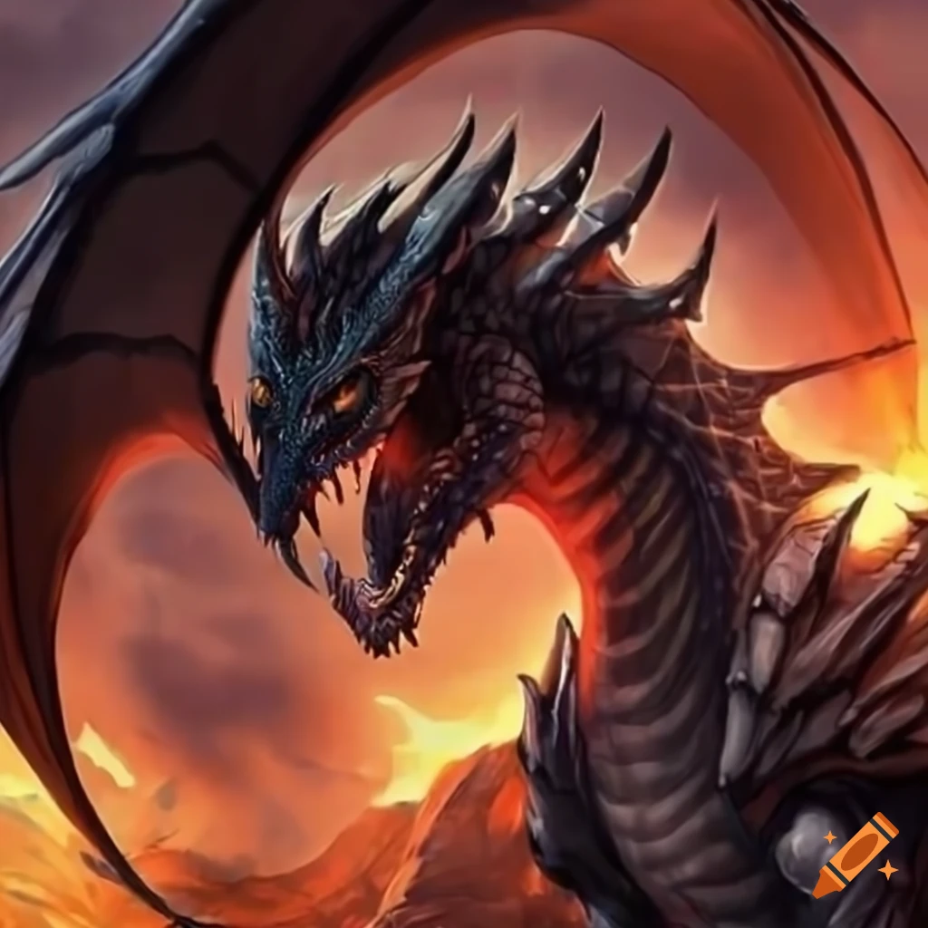 Dragon versus wyvern battle artwork on Craiyon