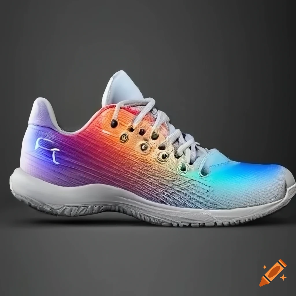 Ombre tennis shoe design with rock-like sole on Craiyon