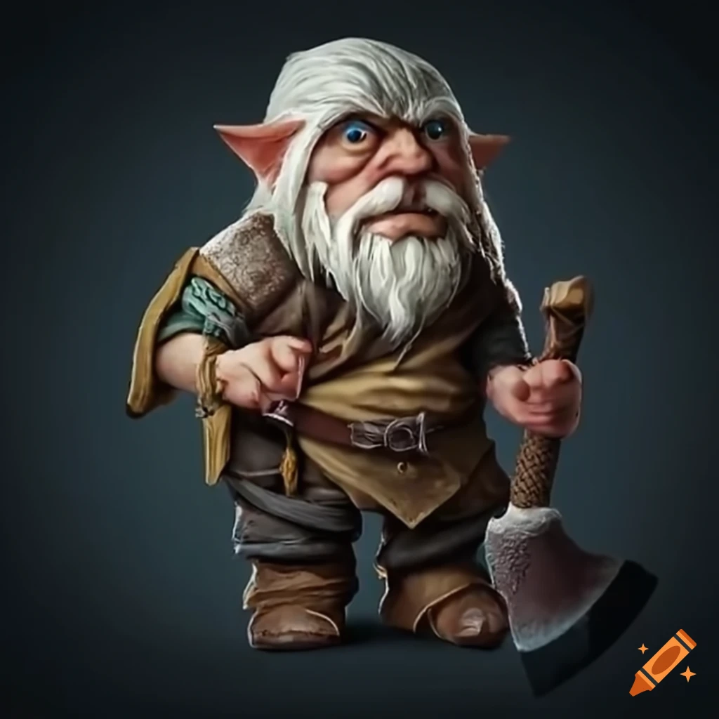 Gnome with an axe on Craiyon