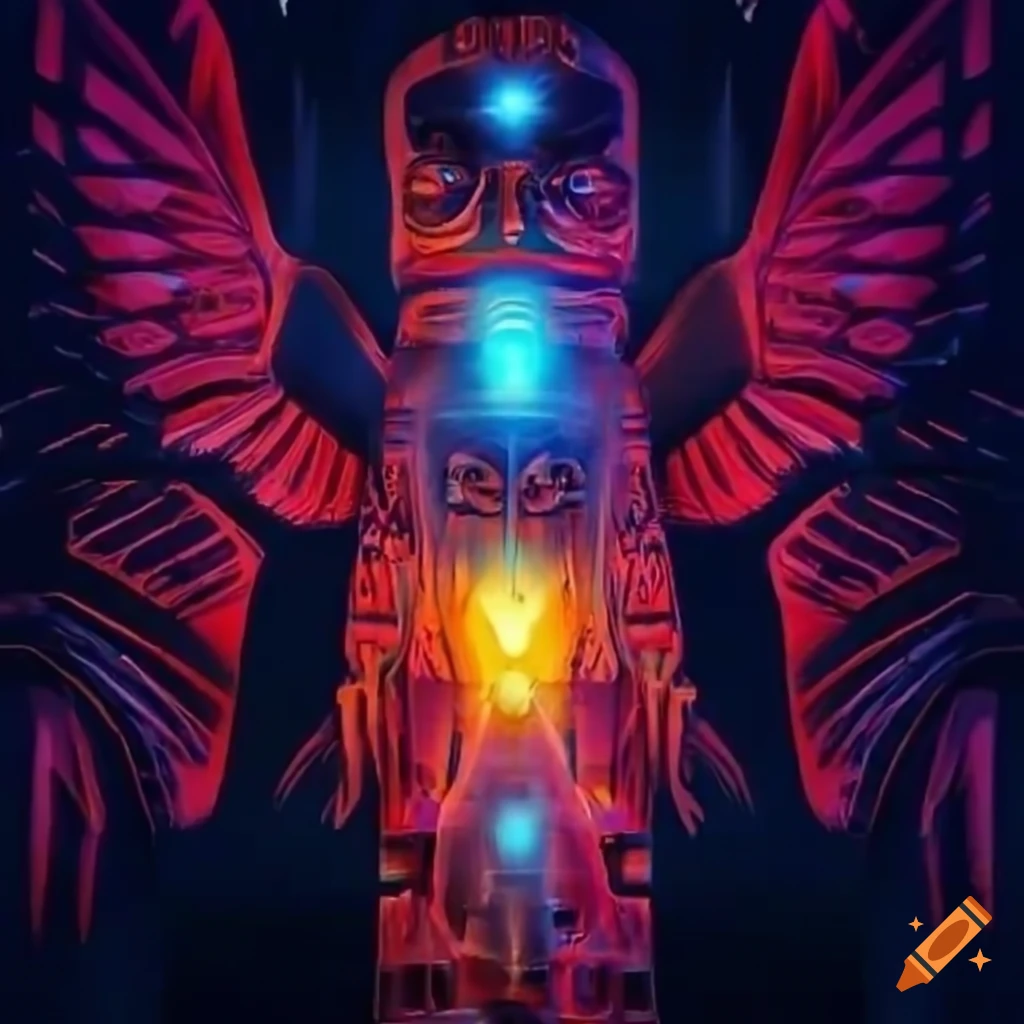 Futuristic totem in 4k resolution on Craiyon