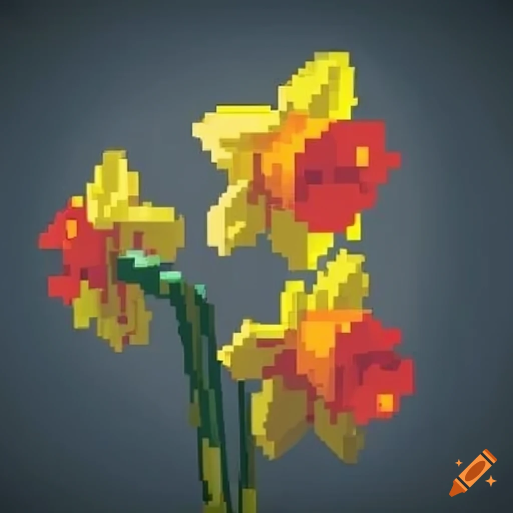 Pixelated daffodil for a game on Craiyon