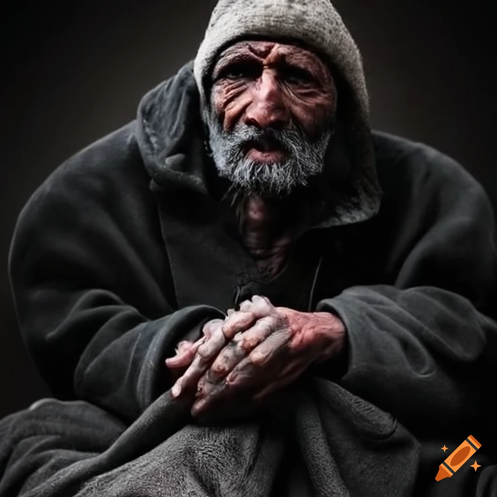 Homeless man on Craiyon