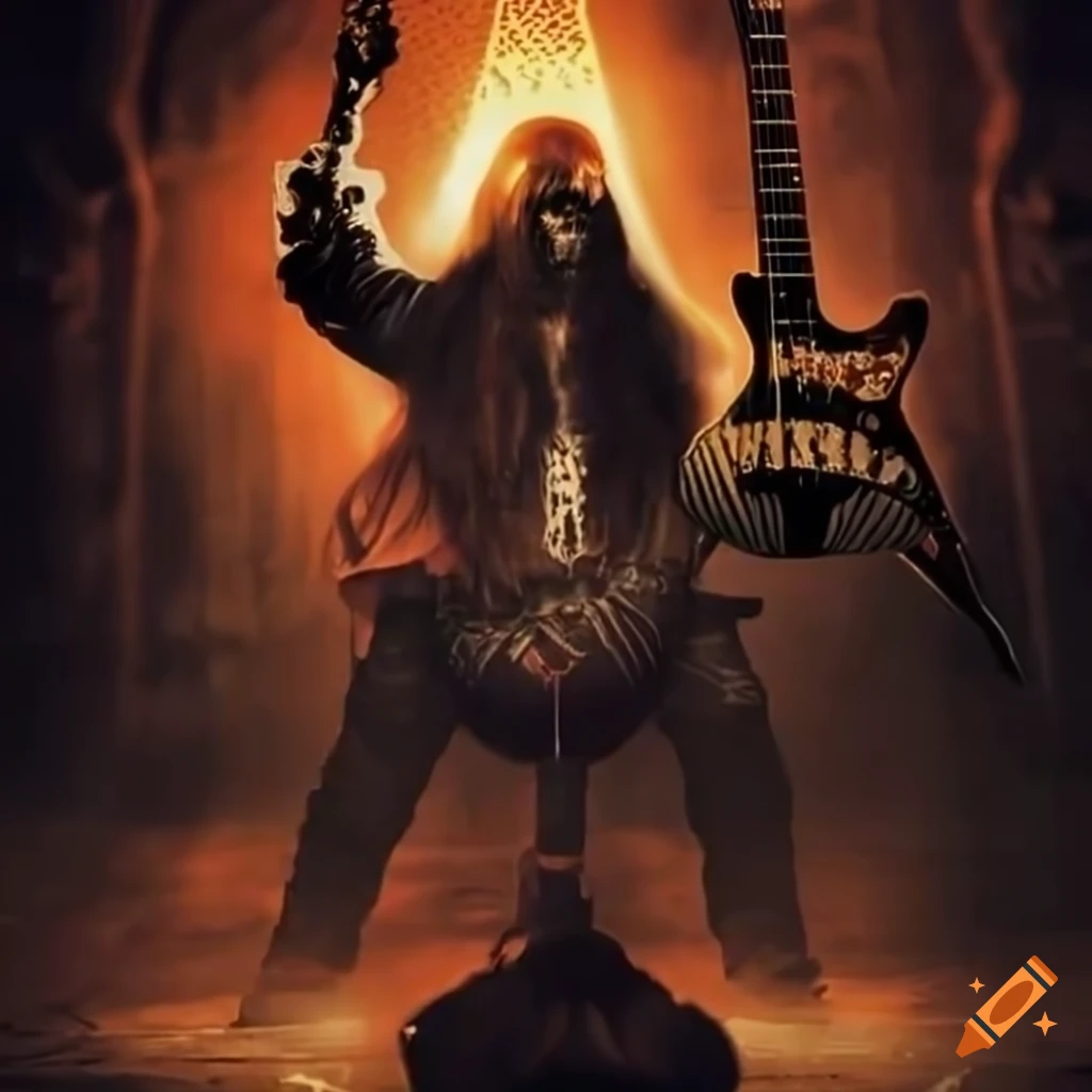 Dog enjoying metal music on Craiyon