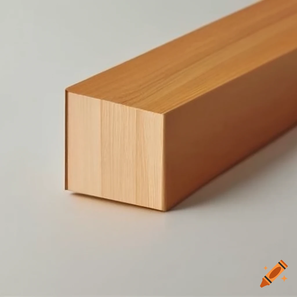 Rectangular 2000x40x25mm curved cedar beam on Craiyon