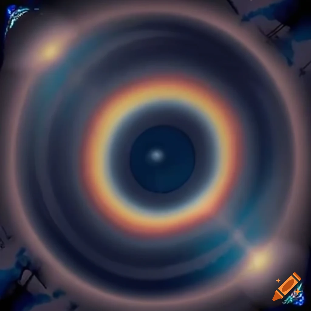 Satellite beam creating concentric rings on clouds from space on Craiyon