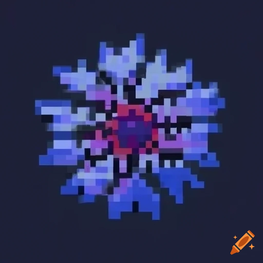 Detailed pixel art of a beautiful cornflower on Craiyon