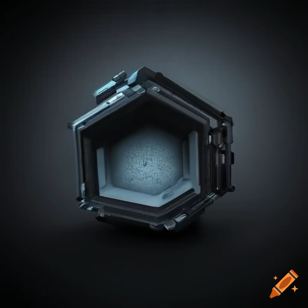 Sci-fi dark gray cube device on Craiyon